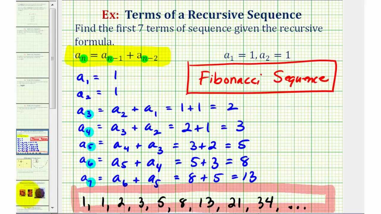 Ex Finding Terms In A Sequence Given A Recursive Formula Youtube