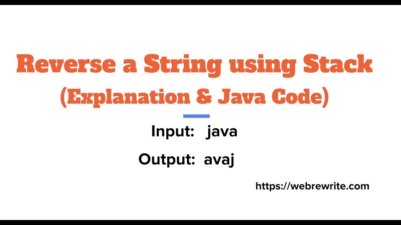 Reverse A String Using Stack In Java Youtube