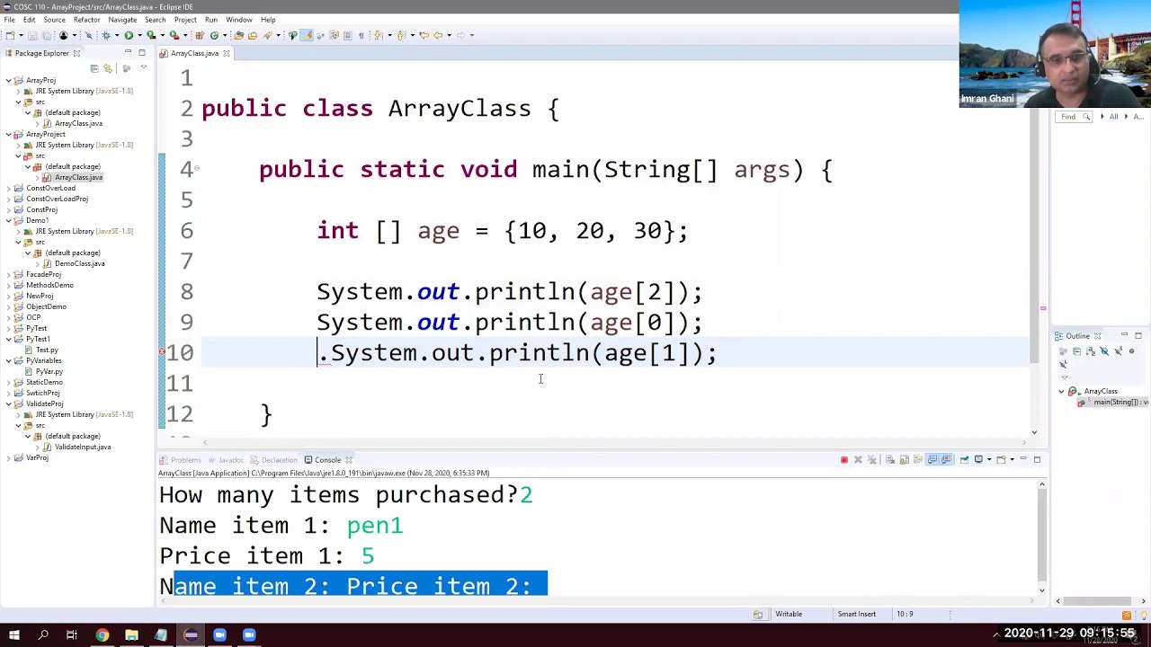 Java Array Tutorial For Beginners Using Eclipse Youtube