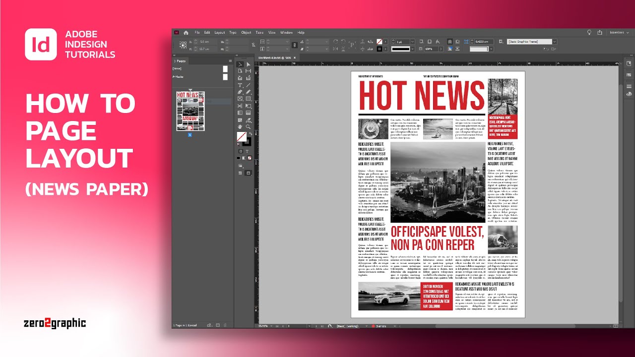 How To Create Page Layout Design News Paper In Adobe Indesign Cc