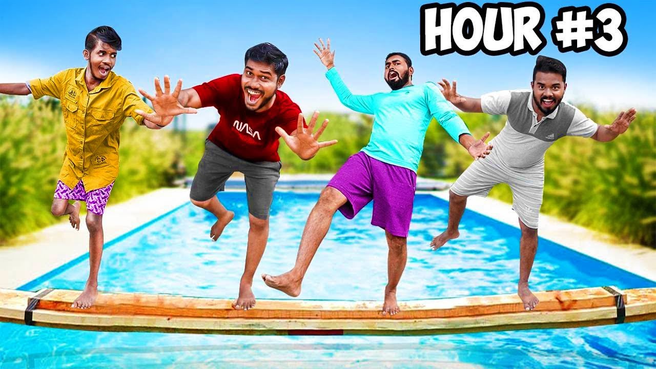 Last To Fall In The Swimming Pool Wins 1000 Mad Brothers Youtube