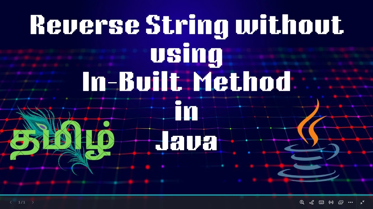 Reverse String Without Using Inbuilt Methodрџ ґ Java In Tamil