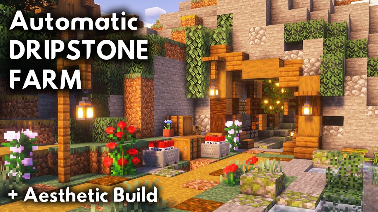 Minecraft Dripstone Farm Tutorial 1 21 Minecraft Tutorial Youtube