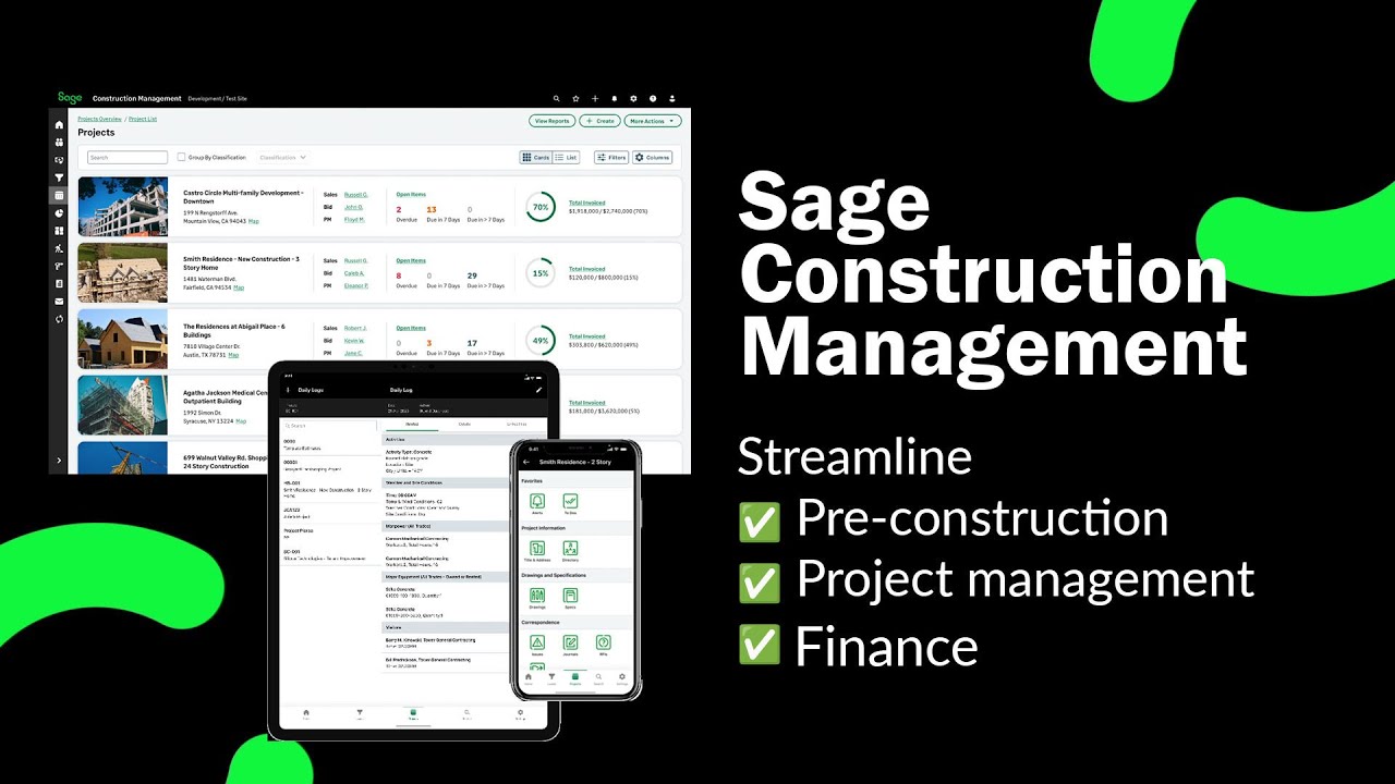 Sage Construction Management Overview Youtube