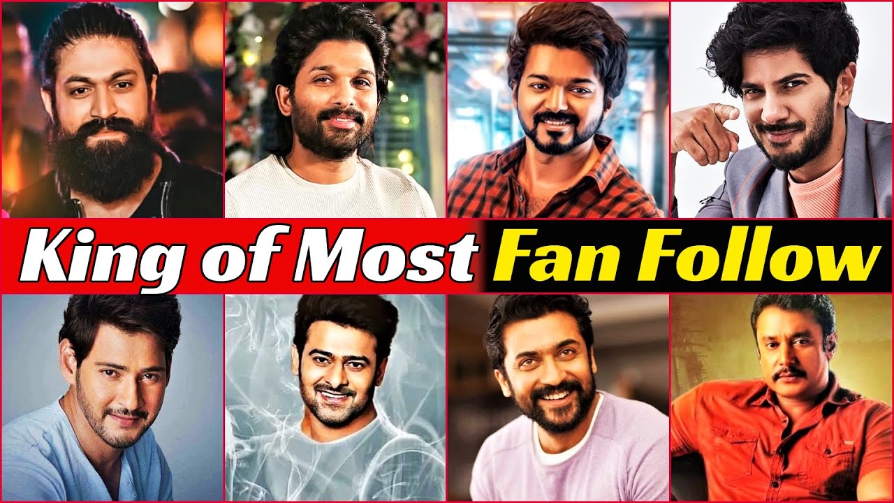 South Indian Actors With Highest Fans Following Actor With Most Fan
