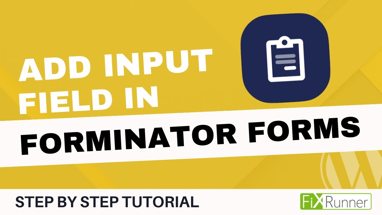 How To Add Input Field In Forminator Forms Youtube