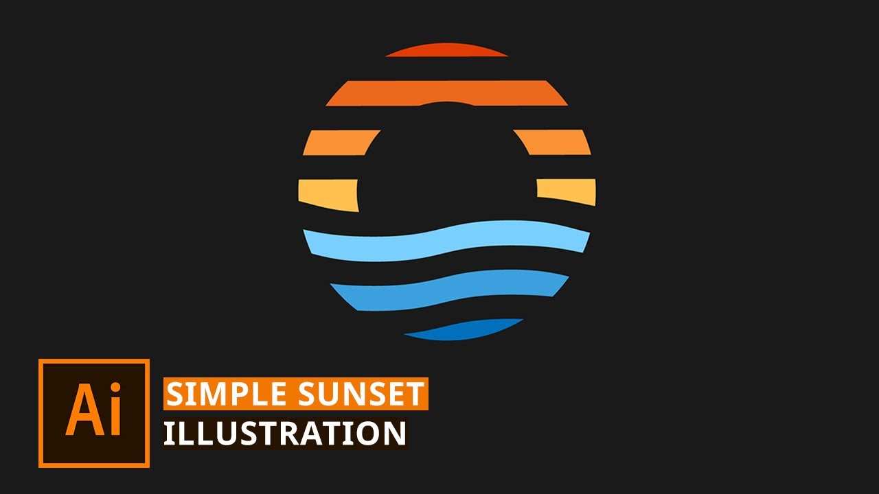 Illustrator Tutorial Create Simple Sunset Illustration Using Shapes