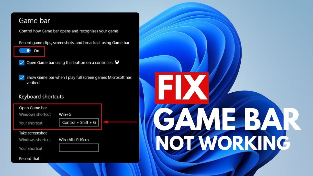 Fix Game Bar Not Working In Windows 10 11 Youtube