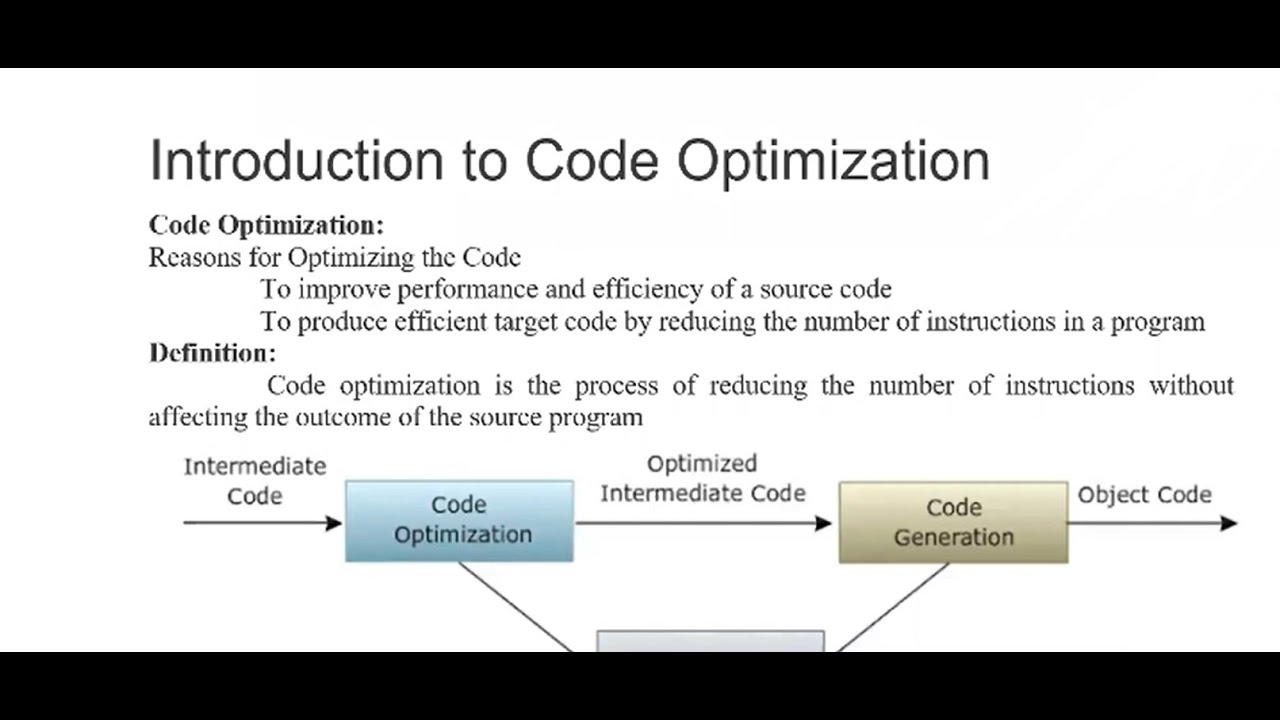 Introduction To Code Optimization Youtube