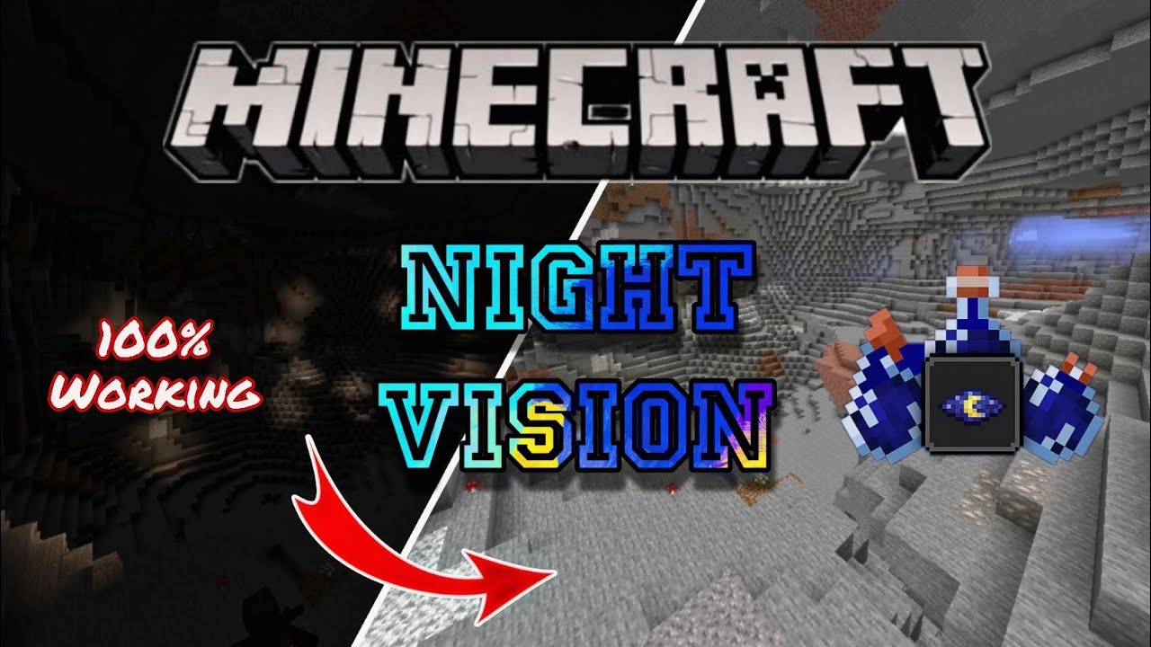 Night Vision Mod For Minecraft Bedrock Pe Youtube