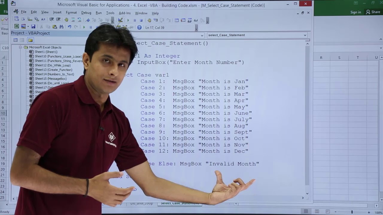 Excel Vba Select Case Statement Youtube