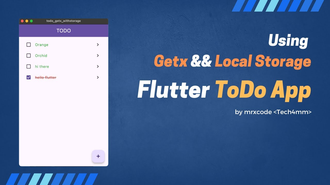 Flutter Todo App Using Getx With Storagesupport Mrxcode Youtube