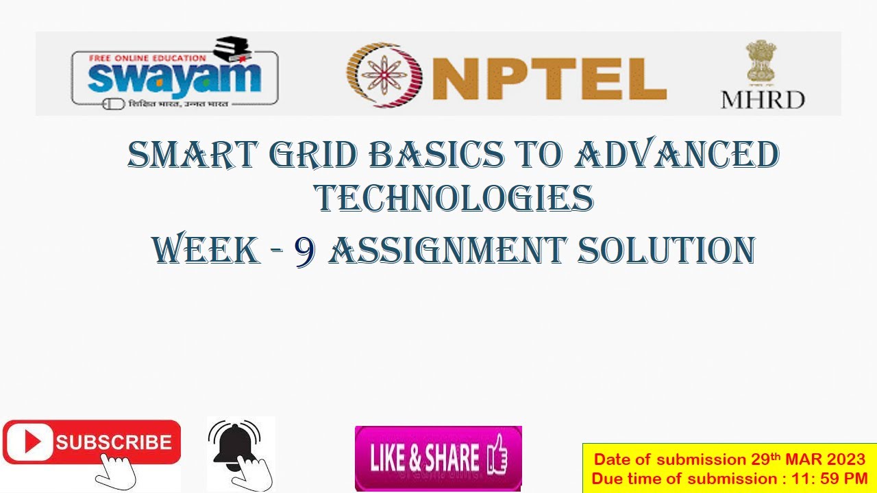 Nptel Course Smart Grid Basics To Advanced Technologies Assignment