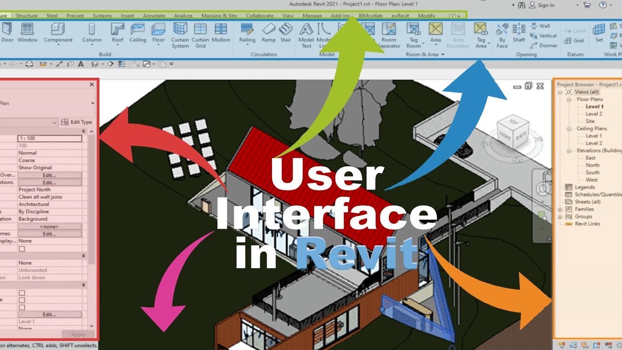 Explain User Interface Autodesk Revit Full Beginner Tutorial