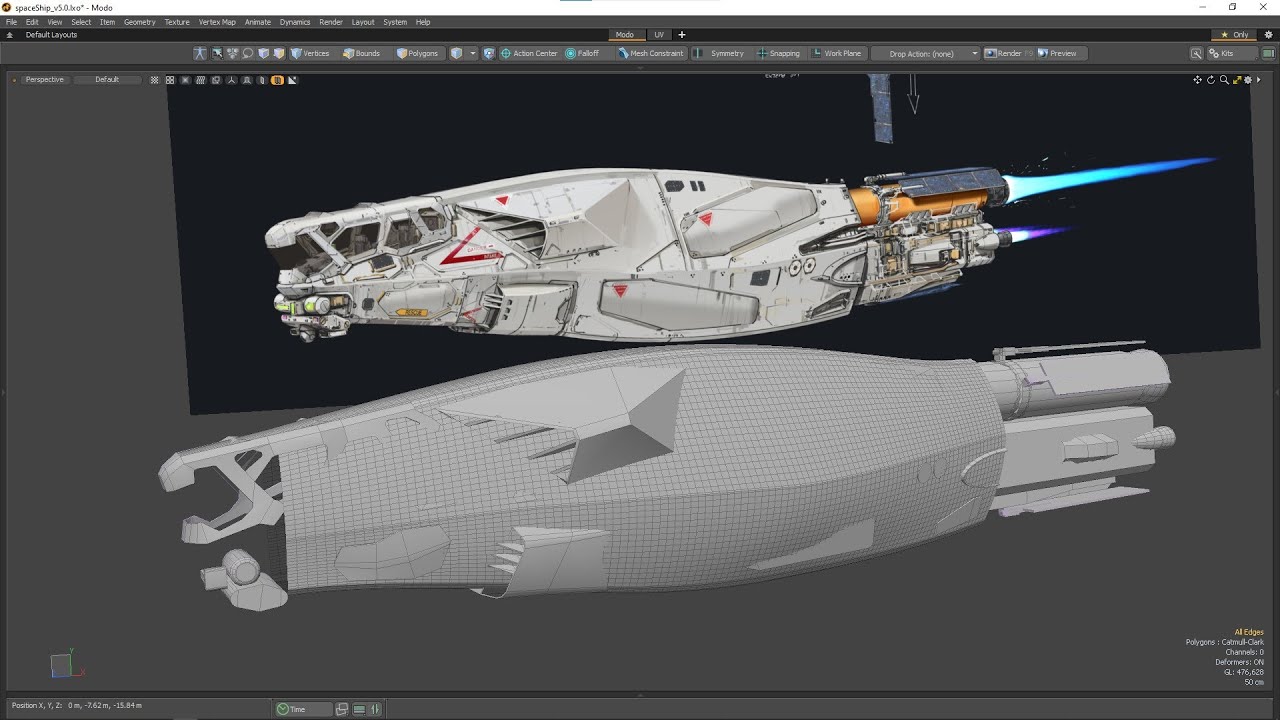 Spaceship Modeling Timelapse Part 5 Youtube