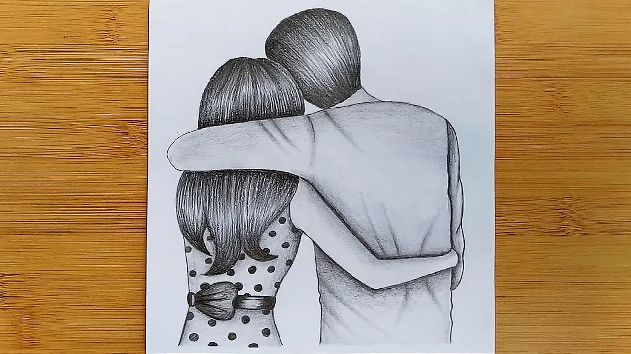 Romantic Couple Pencil Drawing Capturing Love And Connection Through Art