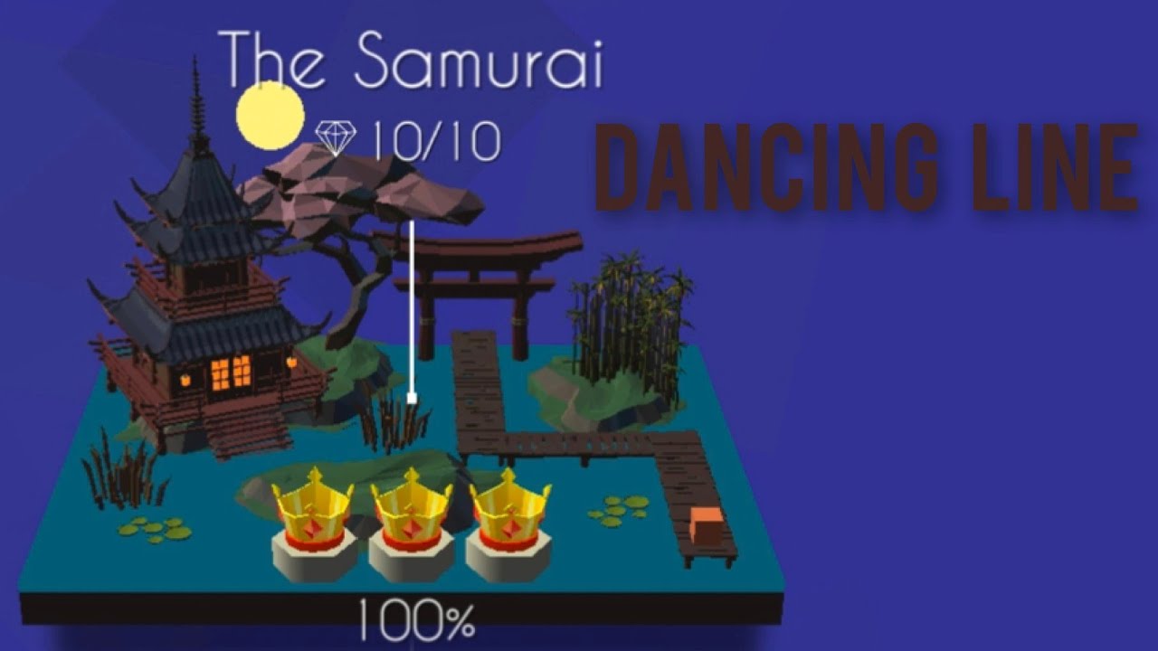 Dancing Line The Samurai Gameplay Perfect Finish Youtube