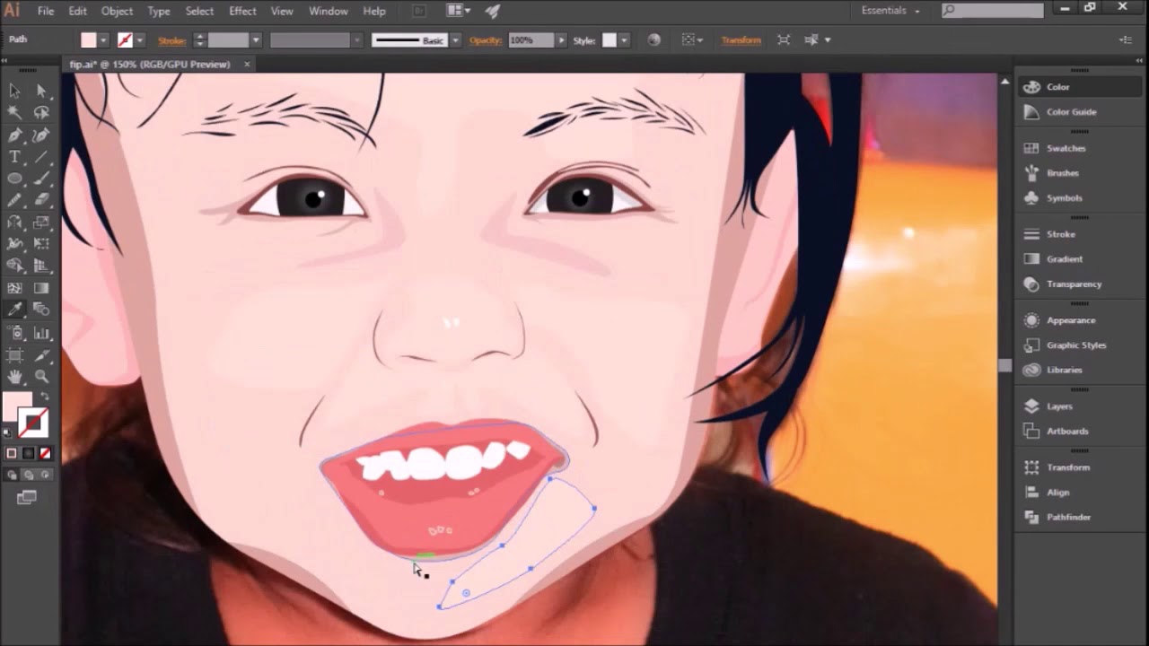 Vector Art Time Lapse 001 Adobe Illustrator Cc Youtube