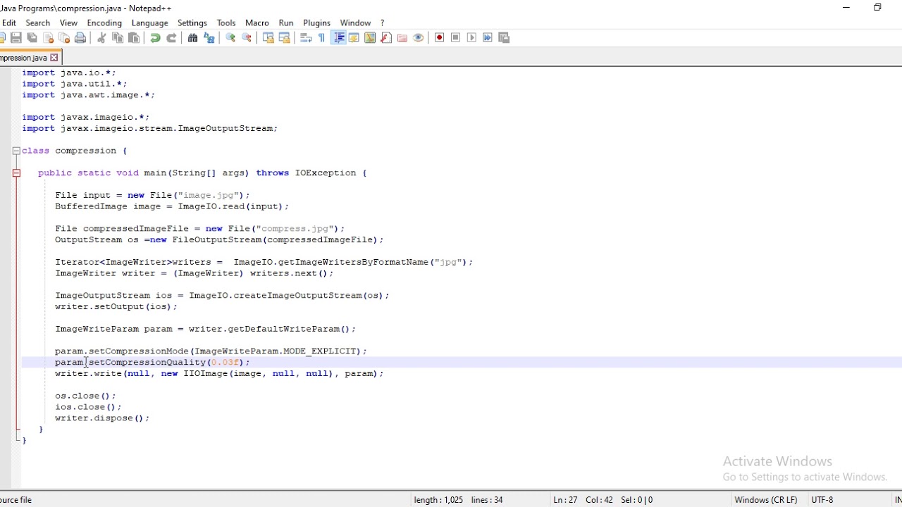 Jpg Image Compression Using Java Youtube