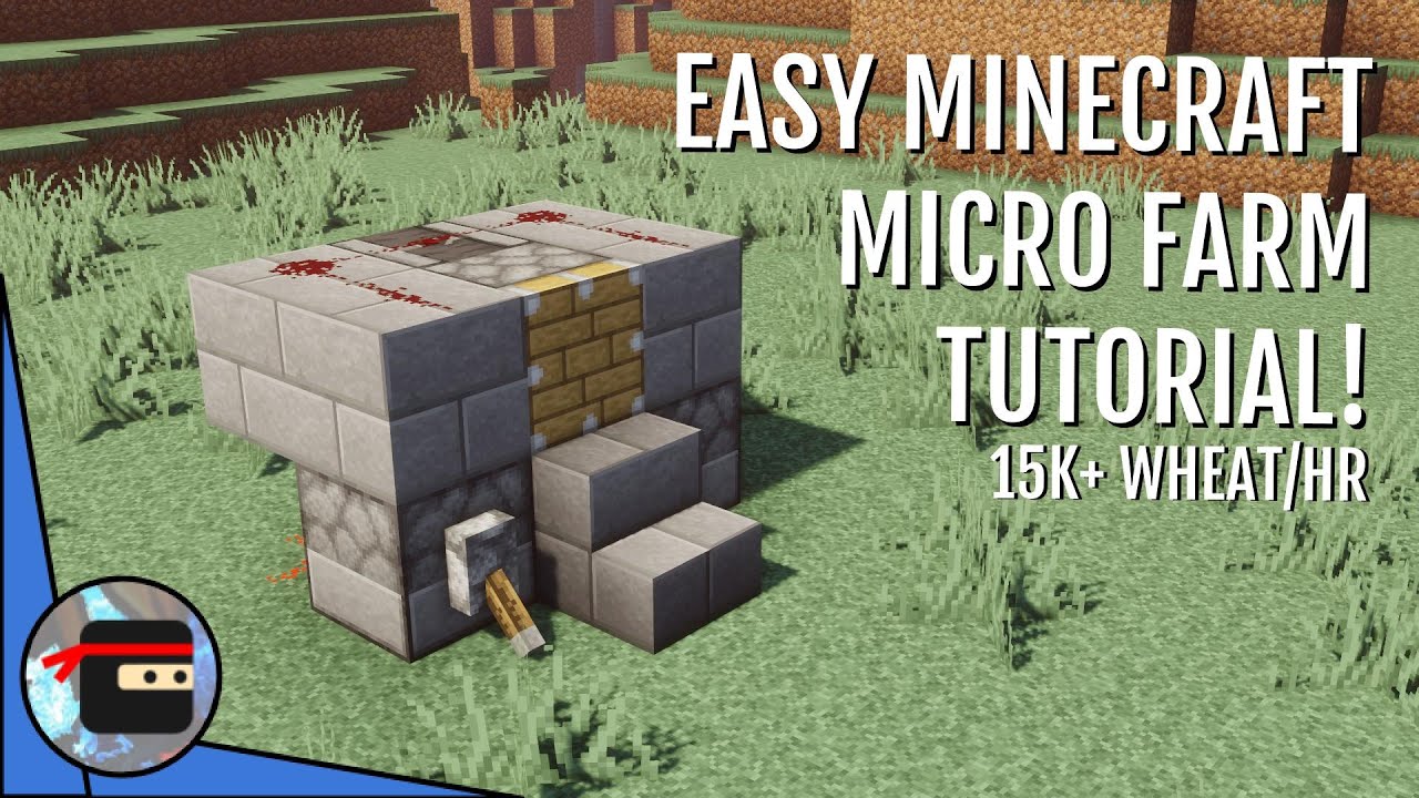 Easy Micro Crop Farm 15k Wheat Hour 1 Minute Minecraft Youtube