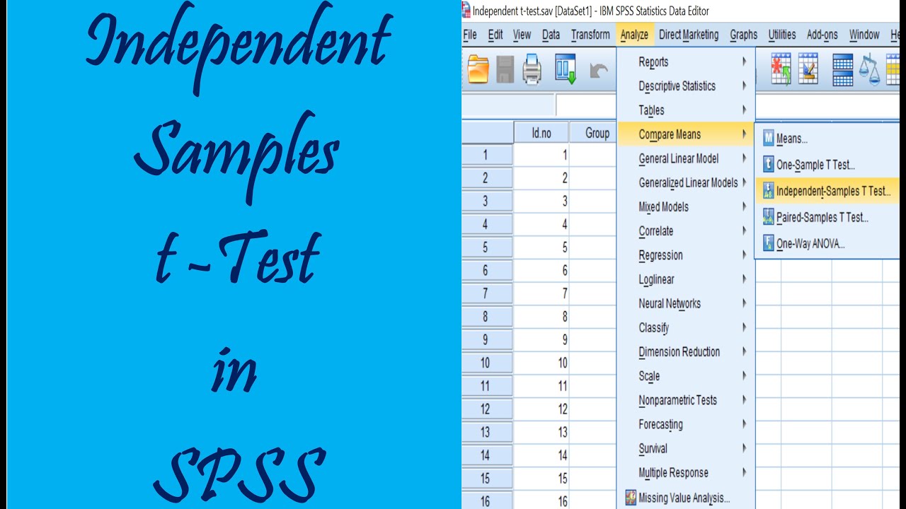Independent Samples T Test In Spss T Test In Spss Part 3 Spss For