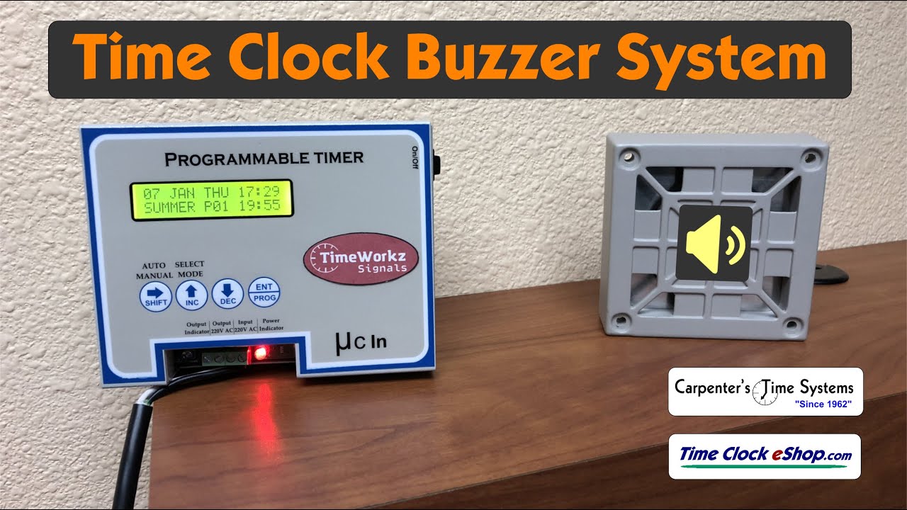 Time Clock Buzzer System 7 Day Bell Timer Lunch Break Start And Stop