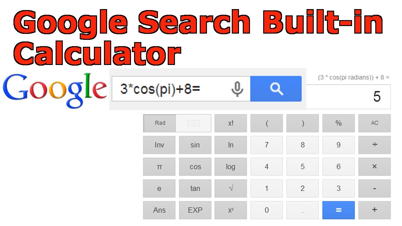 Using Google Search As A Calculator Youtube