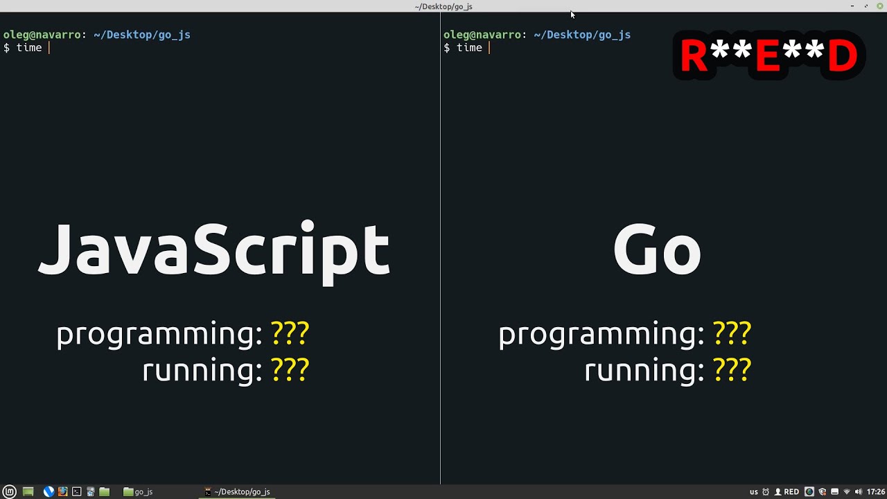 Javascript Vs Go Side By Side Comparison Youtube