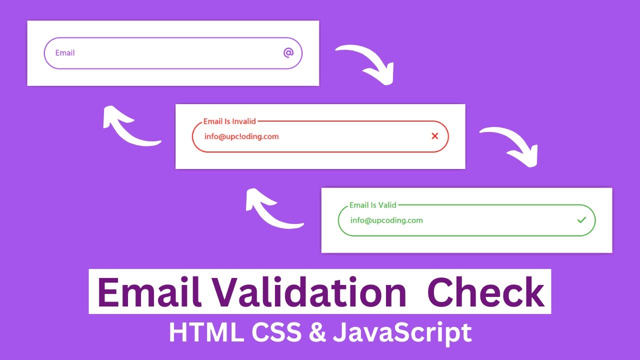 How To Make Email Validation Check Using Html Css Javascript Check