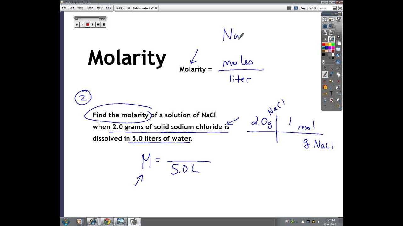 Molarity Problems Youtube