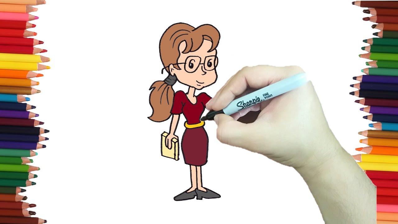 Como Dibujar Una Maestra Para El Dia Del Maestro Paso A Paso Y Muy