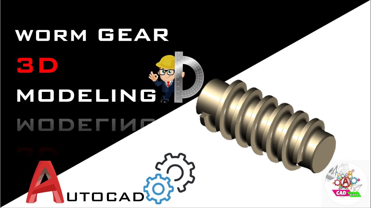 How To Make Worm Gear In Autocad 3d Modeling Youtube