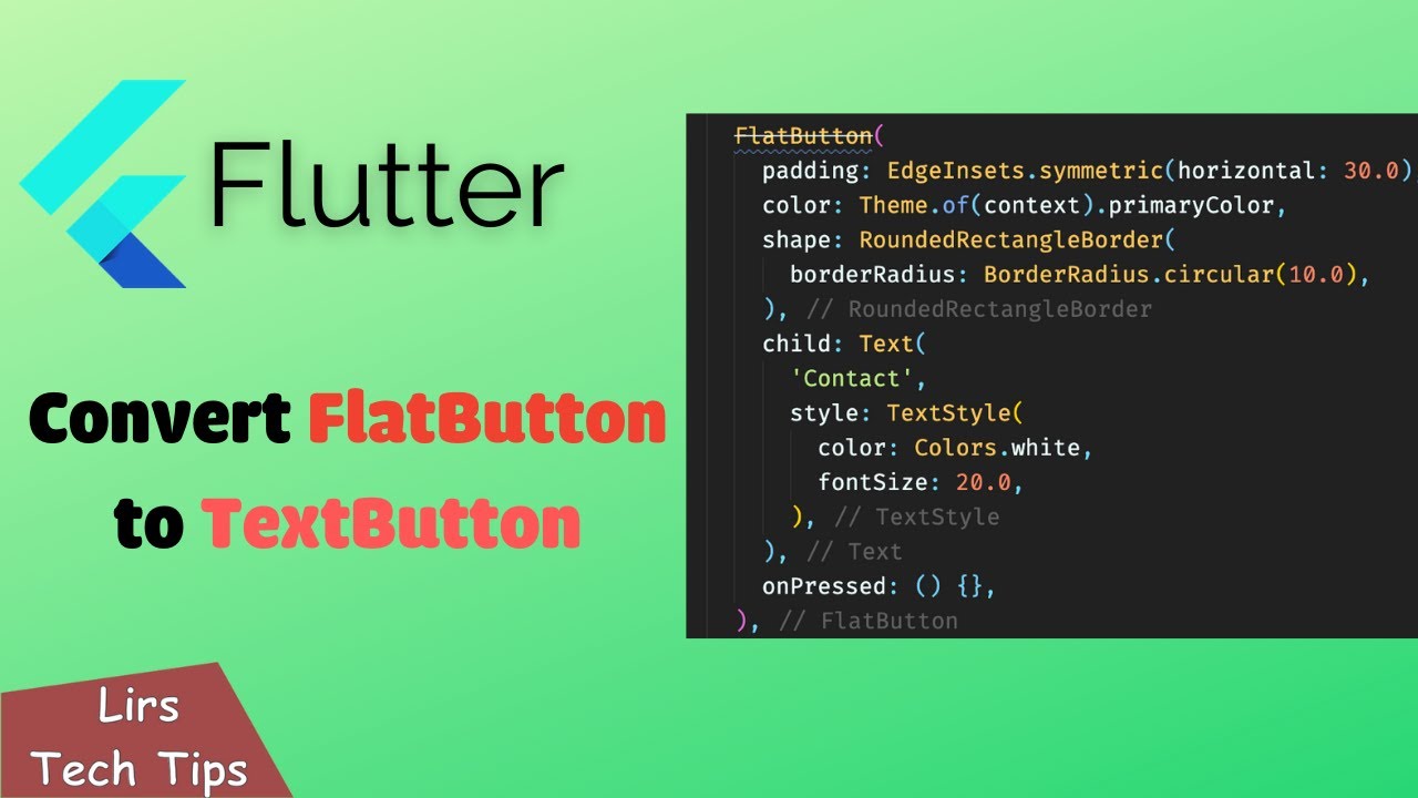 Flutter Convert Flatbutton To Textbutton Youtube