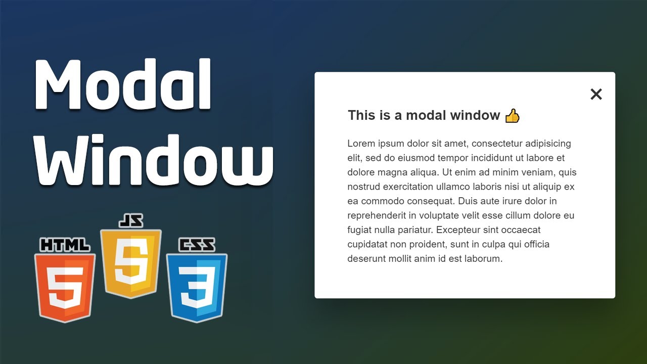 How To Create Modal Popup Window In Javascript Tutorial With Example