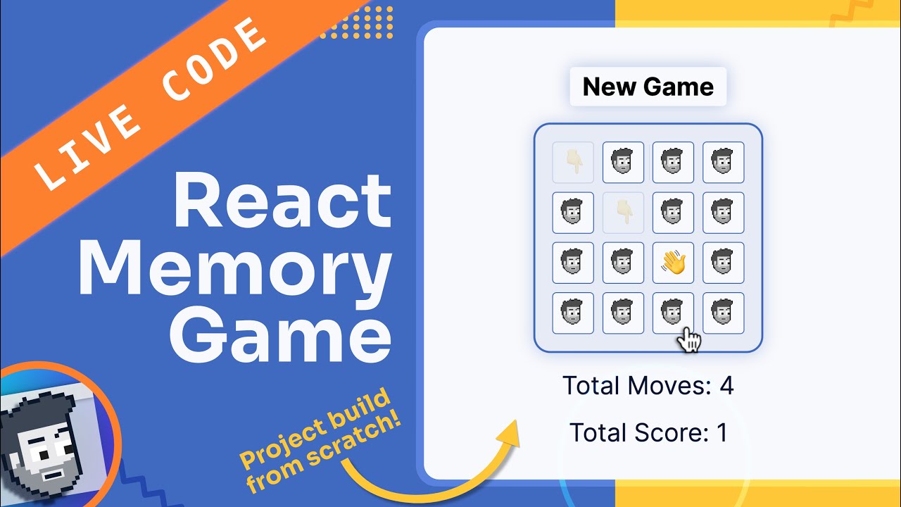 Live Code Memory Game React Project Youtube