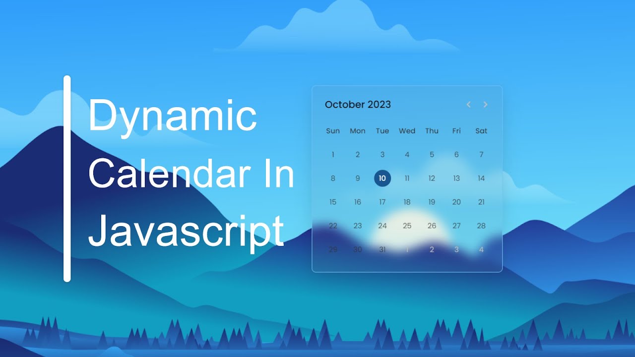 Create A Dynamic Calendar In Html Css Javascript Calendar With
