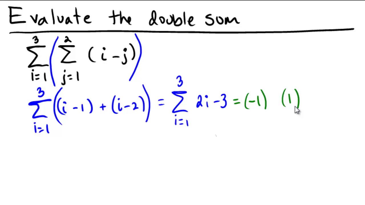 Performing A Double Sum Youtube