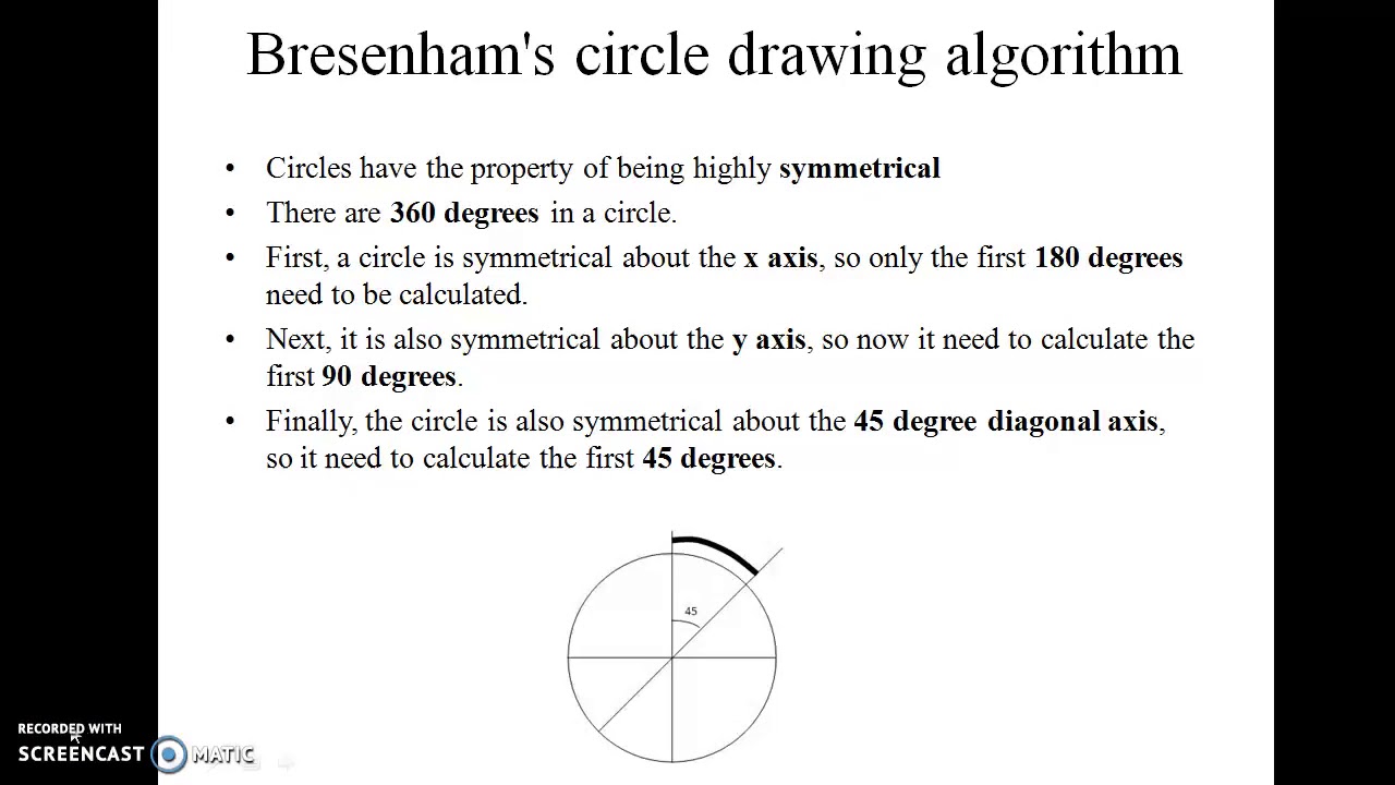 Bresenhams Circle Drawing Algorithm Youtube