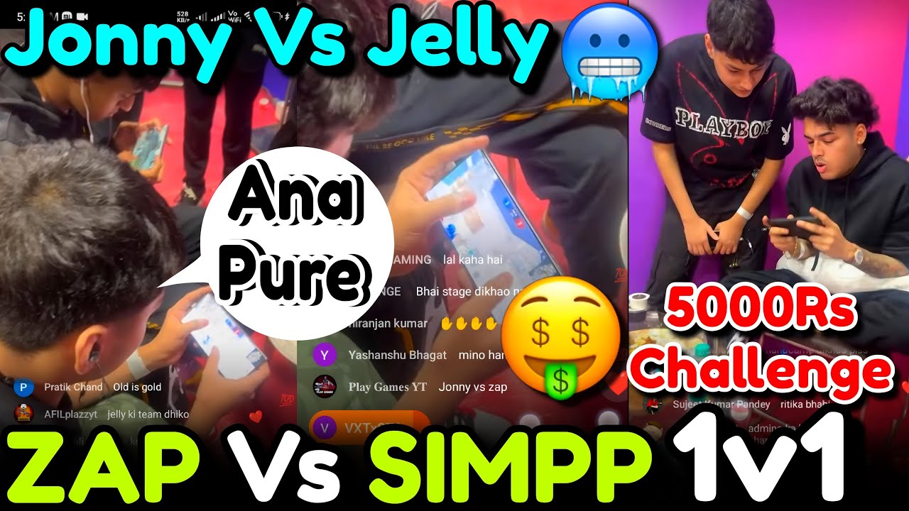Zap Vs Simpp 1v1 5000rs Challengeрџ Jonathan Vs Jelly 1v1рџ ґ Youtube