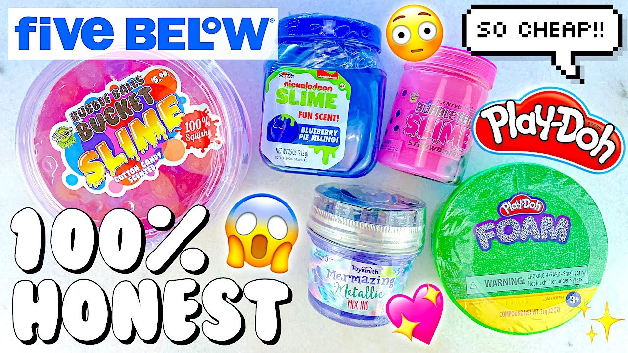 New Store Bought Slimes Under 5 Review Five Below Youtube
