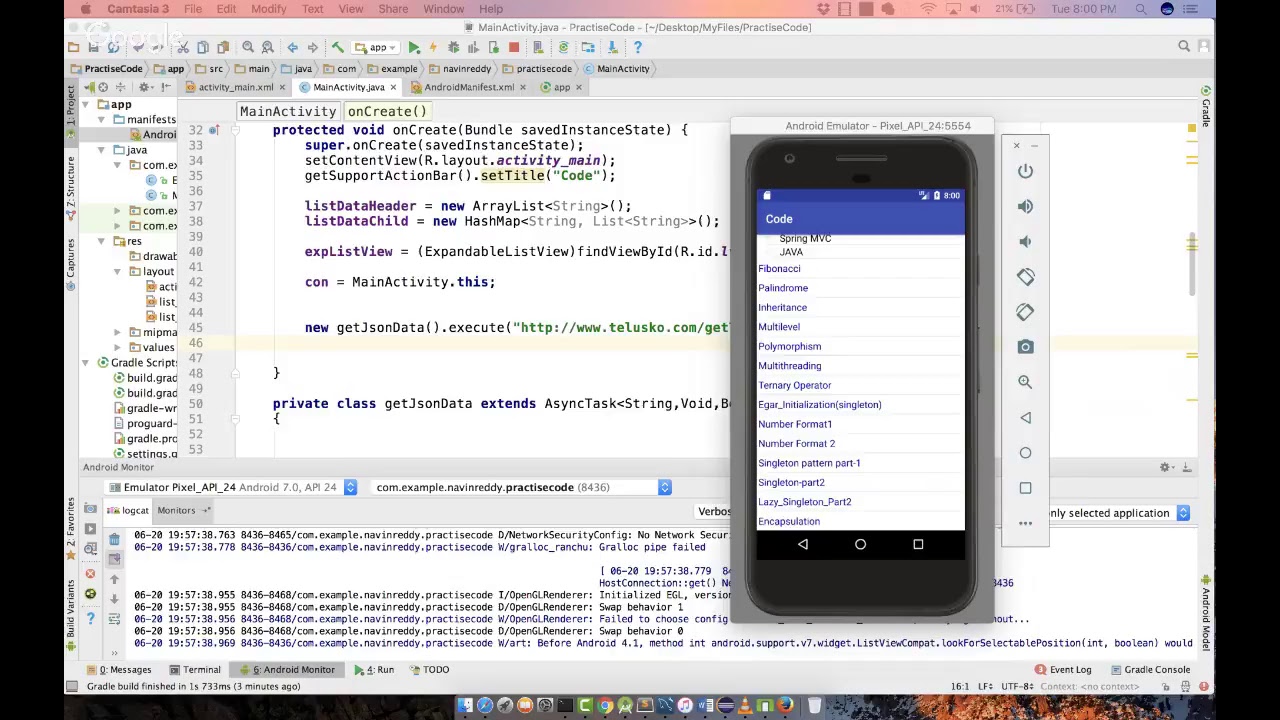 Android Live Coding Youtube