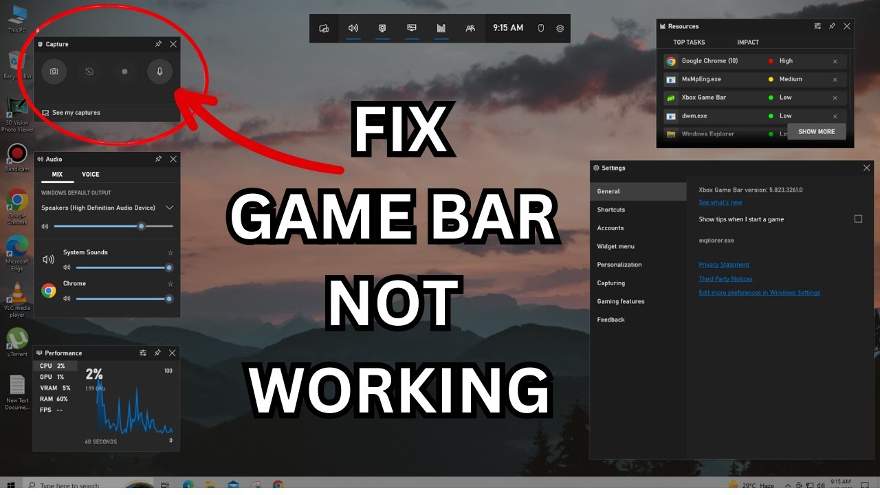 Fix Game Bar Not Working In Windows 10 How To Solve The Problem Youtube