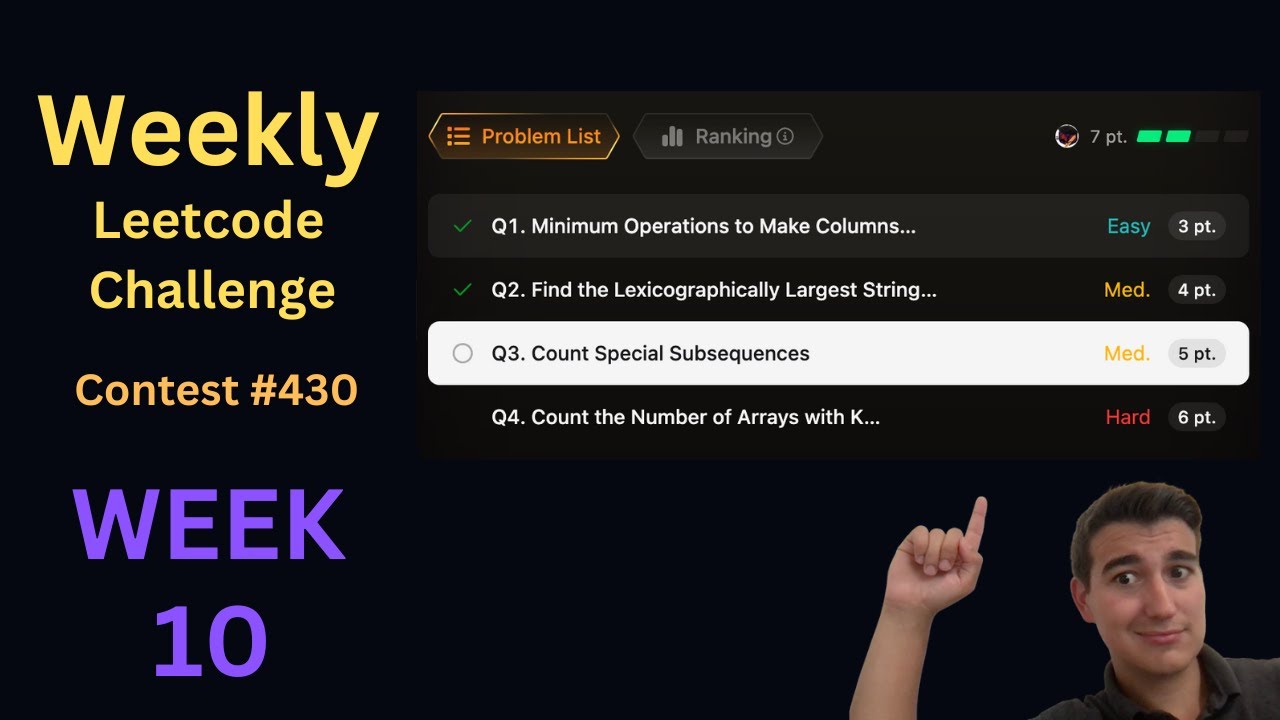 Weekly Leetcode Challenge Week 10 Contest 430 Youtube