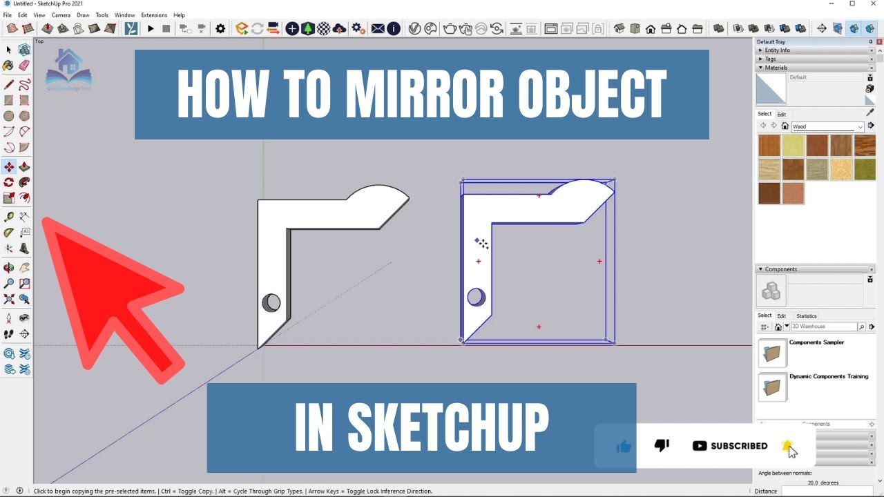 How To Mirror An Object In Sketchup In Tamil Sketchup Tutorials For