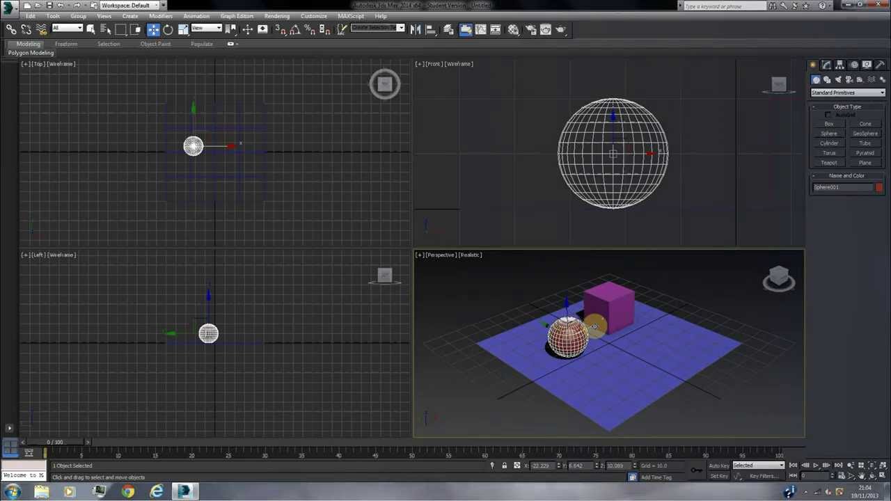 3ds Max Tutorial My First Scene Part 1 Creating Objects Youtube