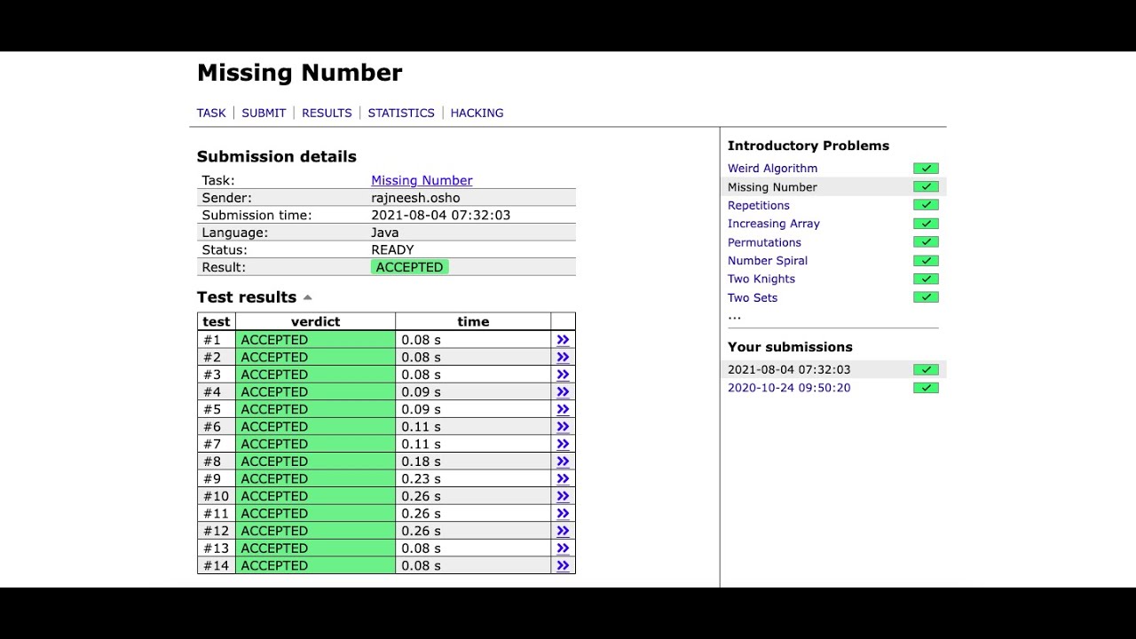 Cses Missing Number Solution Youtube
