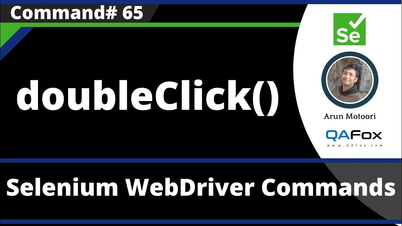 Doubleclick Command Selenium Webdriver Youtube