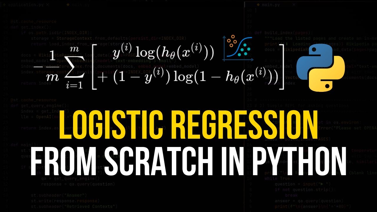 Logistic Regression From Scratch In Python Mathematical Youtube