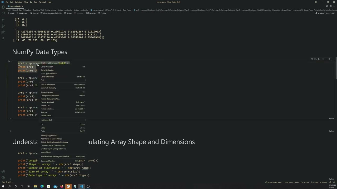 Python Numpy Data Types Youtube