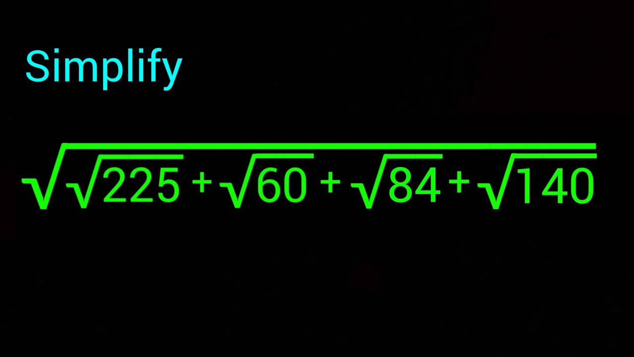 A Nice Square Root Math Simplification Problem Youtube